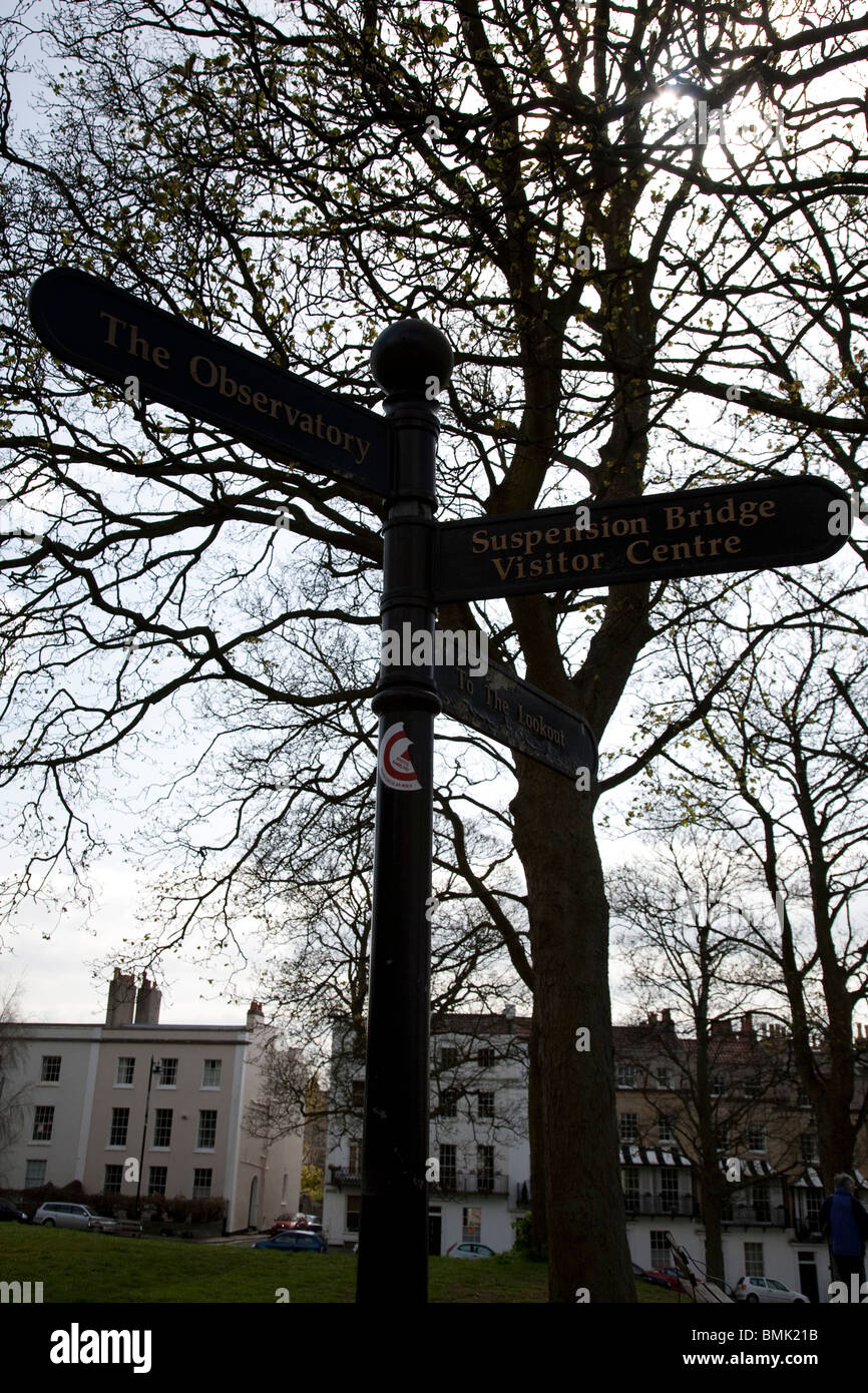 Signpost in Clifton, Bristol, England Stock Photo - Alamy