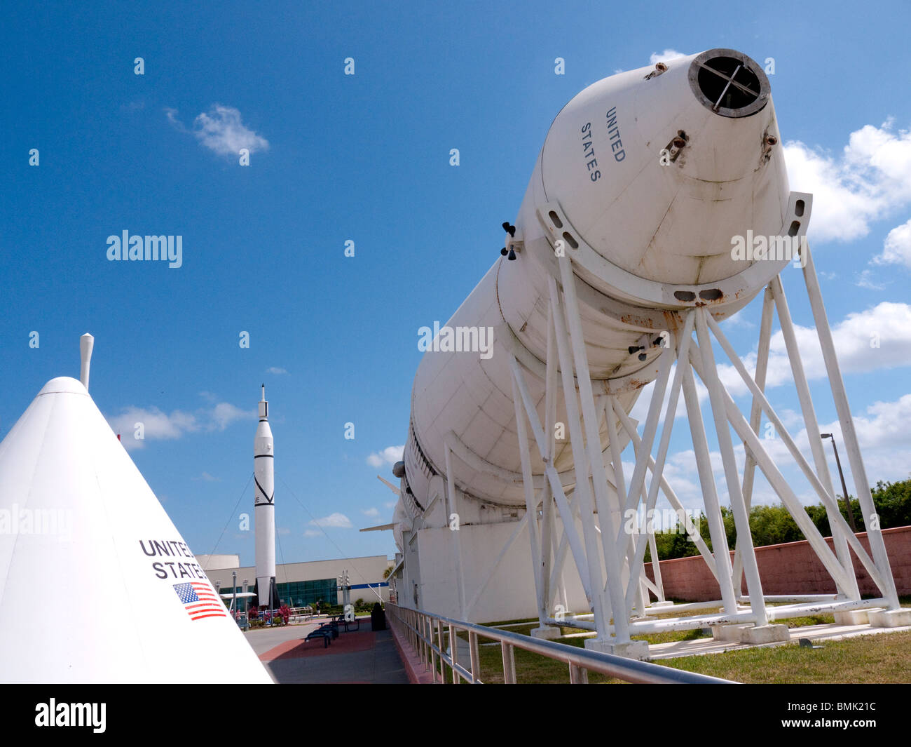 Rocket Garden at the Visitor Centre at Kennedy Space Centre, Cape ...