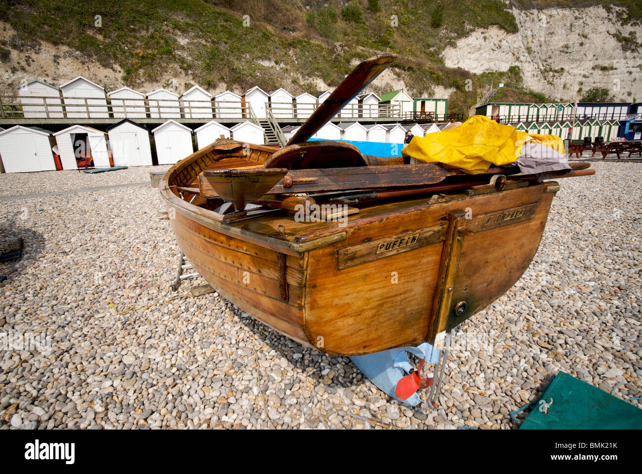 Beer Dorset UK Beach Boat Stock Photo - Alamy