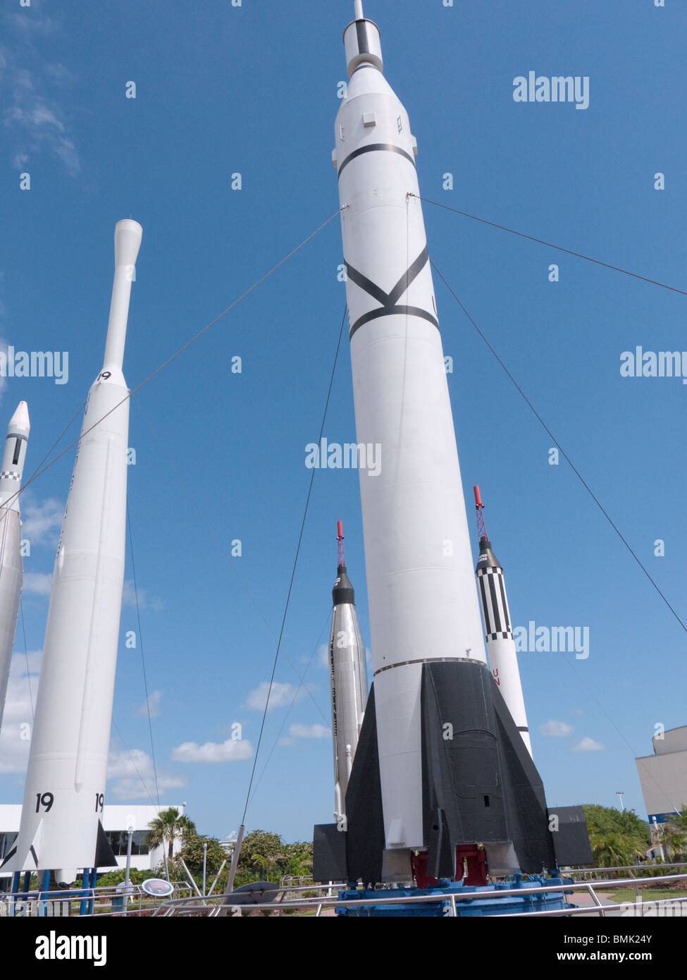 Rocket Garden at the Visitor Centre at Kennedy Space Centre, Cape ...