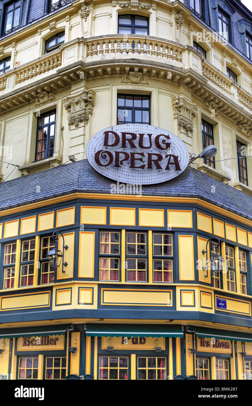 Drug Opera restaurant, Brussels, Belgium Stock Photo - Alamy