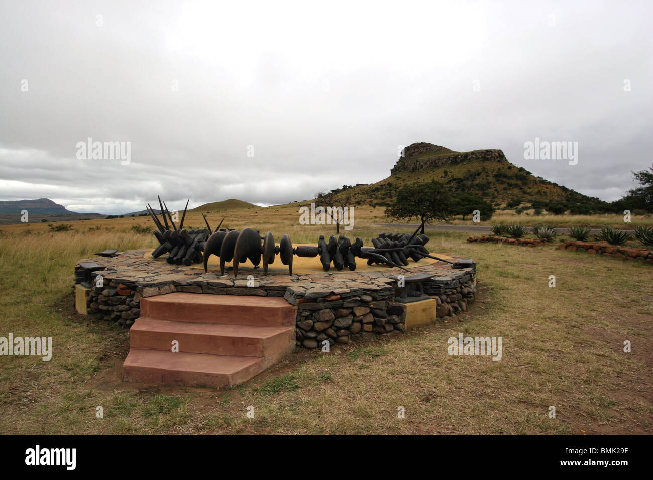 Zulu Warrior monument, Isandlwana, Kwazulu-Natal, South Africa Stock ...