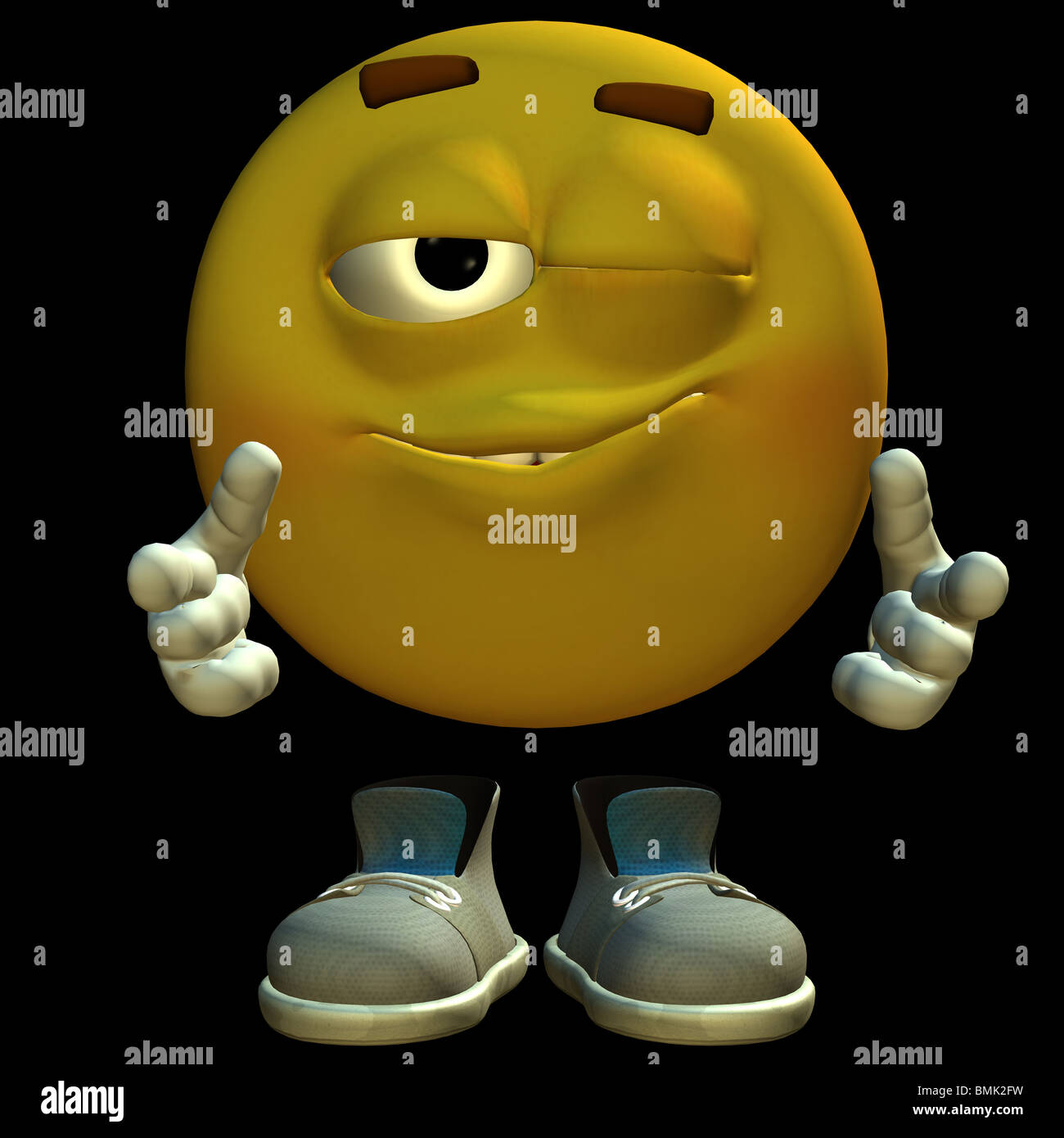 3D rendered emoticon on black background isolated Stock Photo - Alamy
