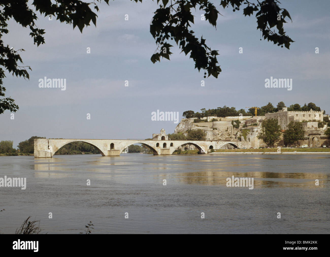 Avignon France bridge of St Benezet with the city in the background ...