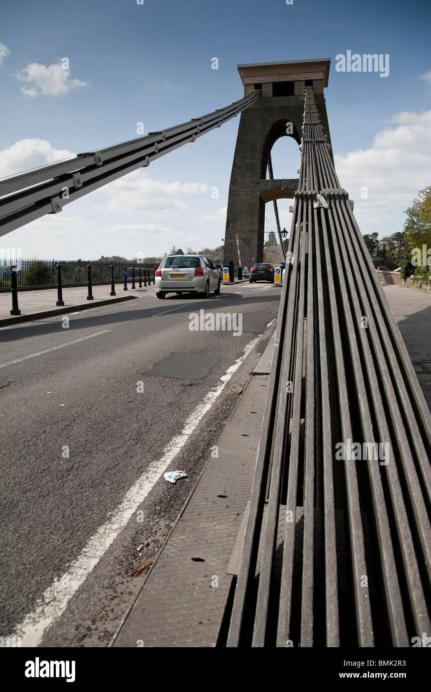 Close-up of the wrought iron chains of the Clifton Suspension bridge ...