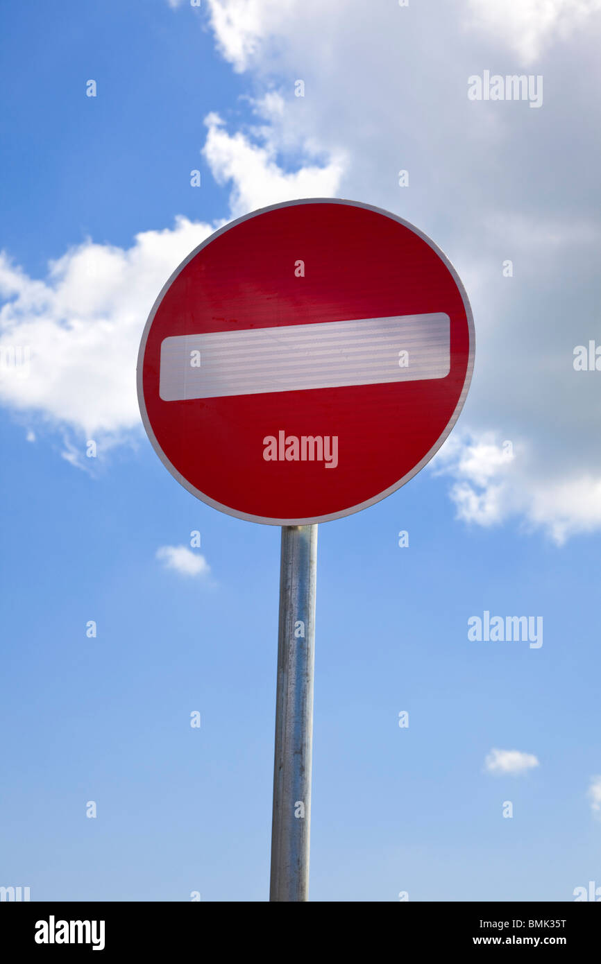 No Entry road sign, warning traffic signs, England, UK Stock Photo - Alamy