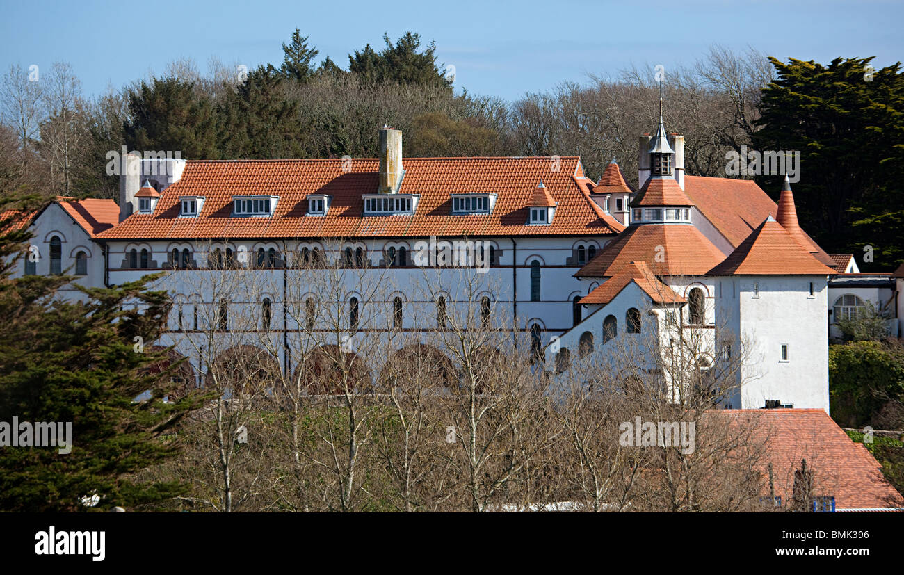 Monastery building Caldey Island Wales UK Stock Photo - Alamy