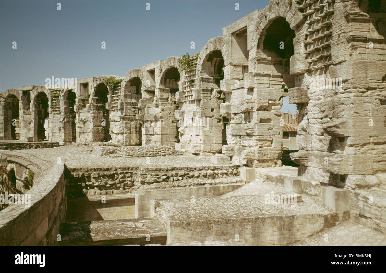 Roman amphitheatre, Arles, France. 1st century BC. Gallery on first ...