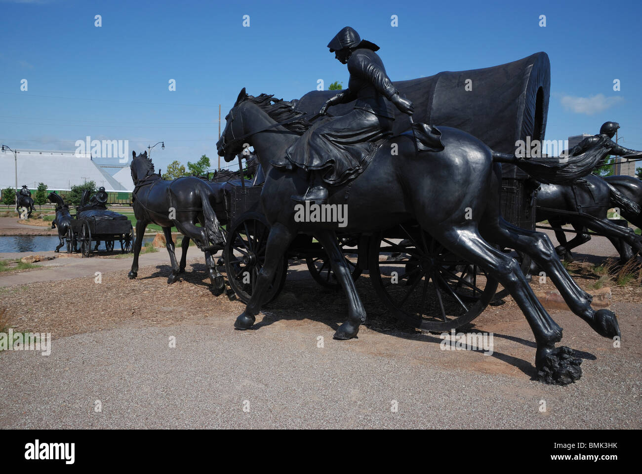 The Oklahoma Centennial Land Run Monument at Oklahoma City, Oklahoma ...