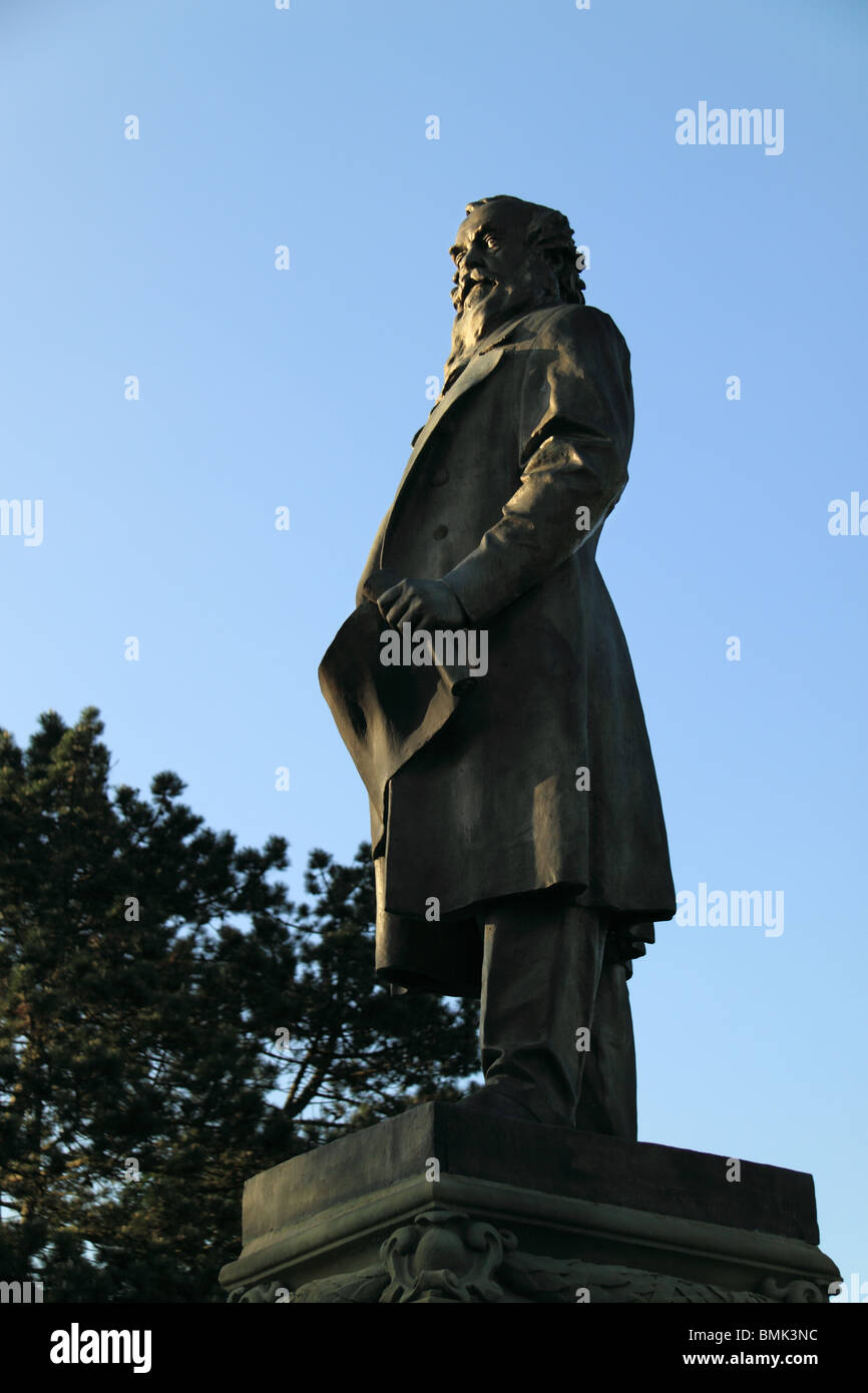 A statue in Roberts Park of Sir Titus Salt (1803-1876), founder of ...