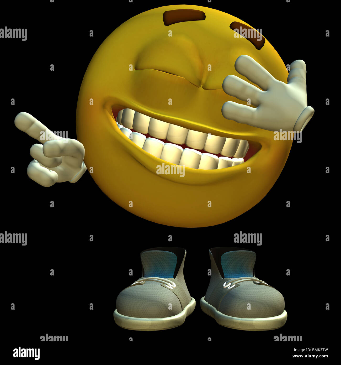 3D rendered emoticon on black background isolated Stock Photo - Alamy
