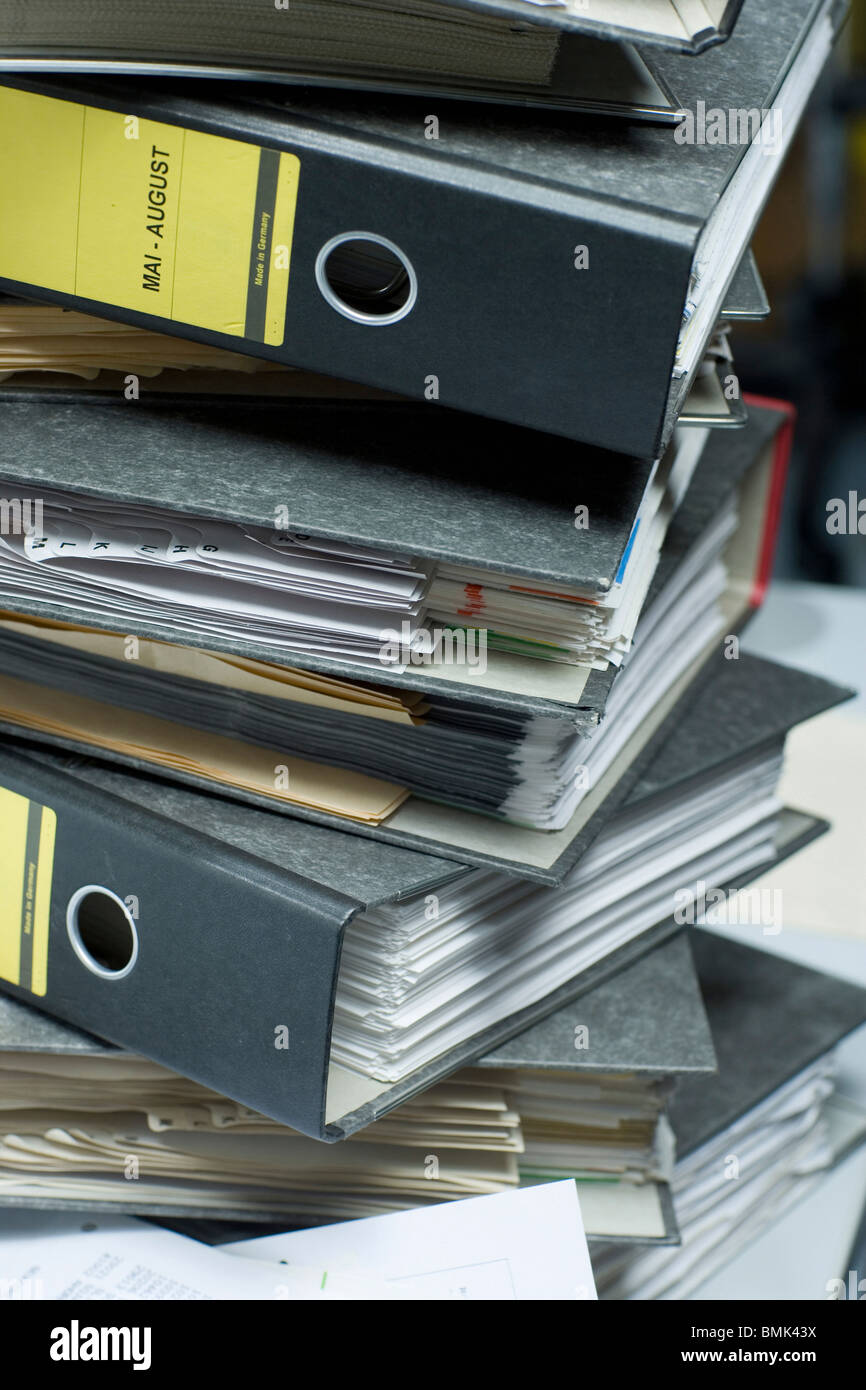 A pile of binders Stock Photo - Alamy