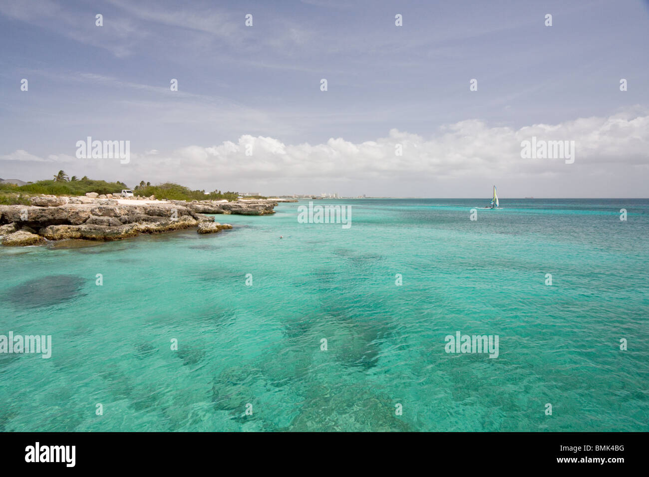 Beautiful blue green sea water in Aruba, Caribbean Stock Photo - Alamy