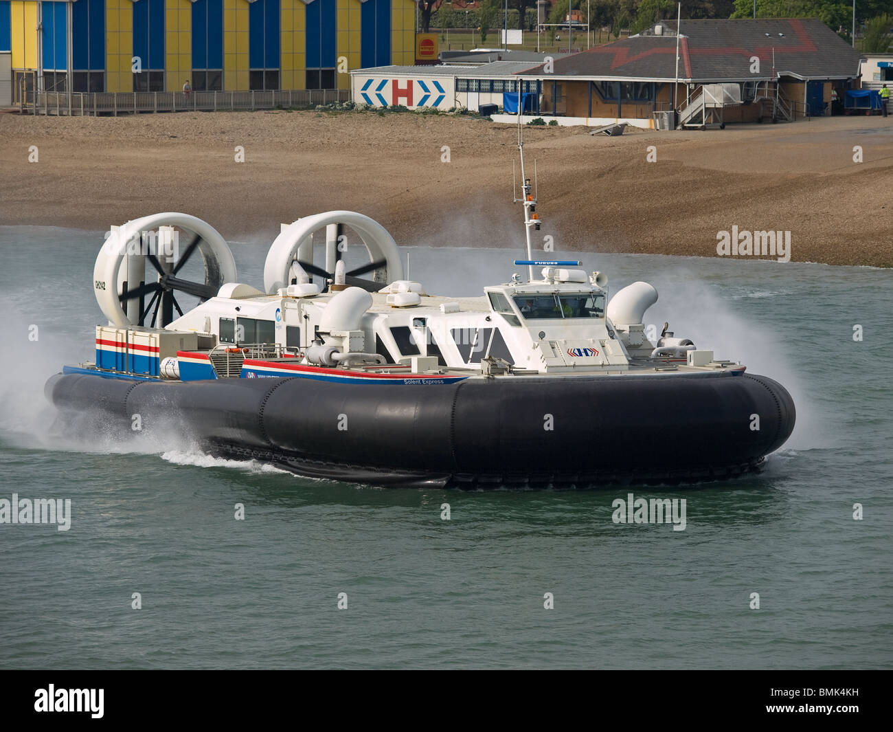 Hovertravel hovercraft leaving Southsea Hampshire England UK for Ryde ...