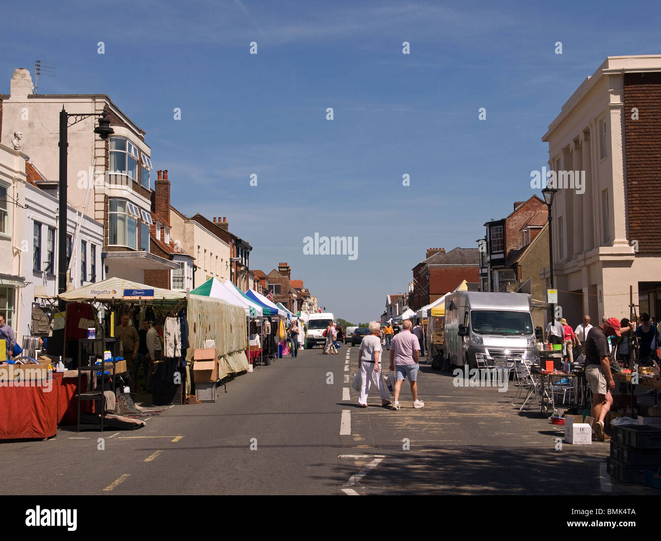 Lymington High Street Hampshire England UK during the Saturday Market ...