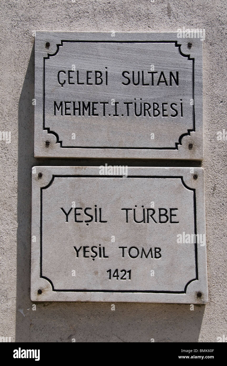 Yesil Cami Green Mosque Bursa Turkey Turkish Islam Stock Photo - Alamy