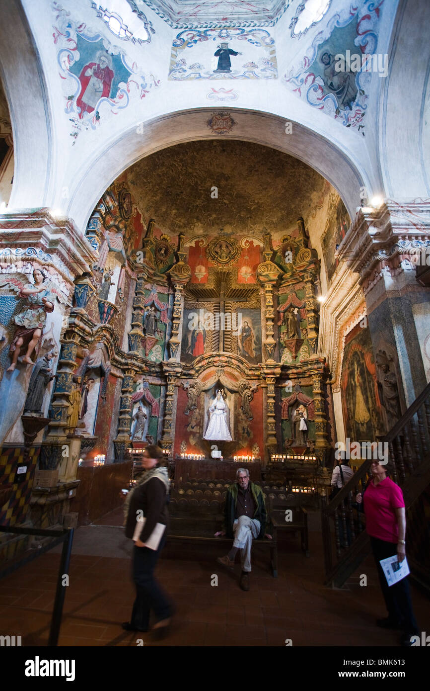 Interior of San Xavier Mission near Tucson, Arizona Stock Photo - Alamy