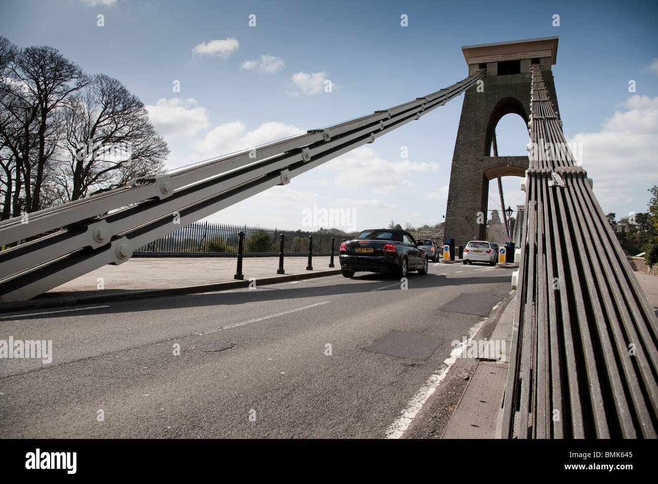 Close-up of the wrought iron chains of the Clifton Suspension bridge ...