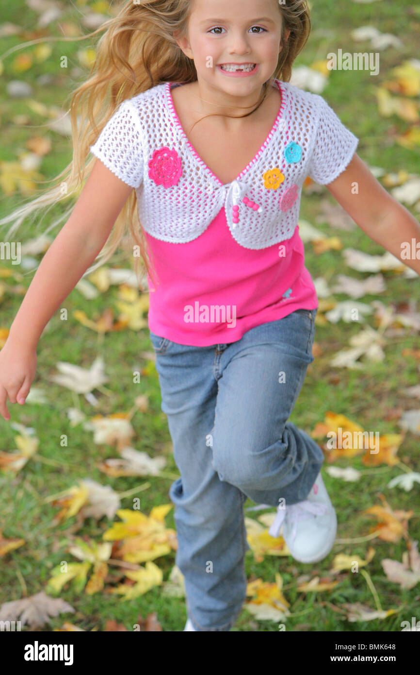 Girl child skipping hi-res stock photography and images - Alamy