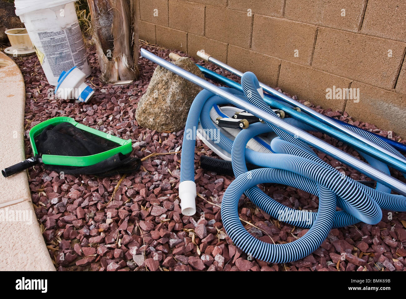 Various swimming pool cleaning equipment Stock Photo - Alamy