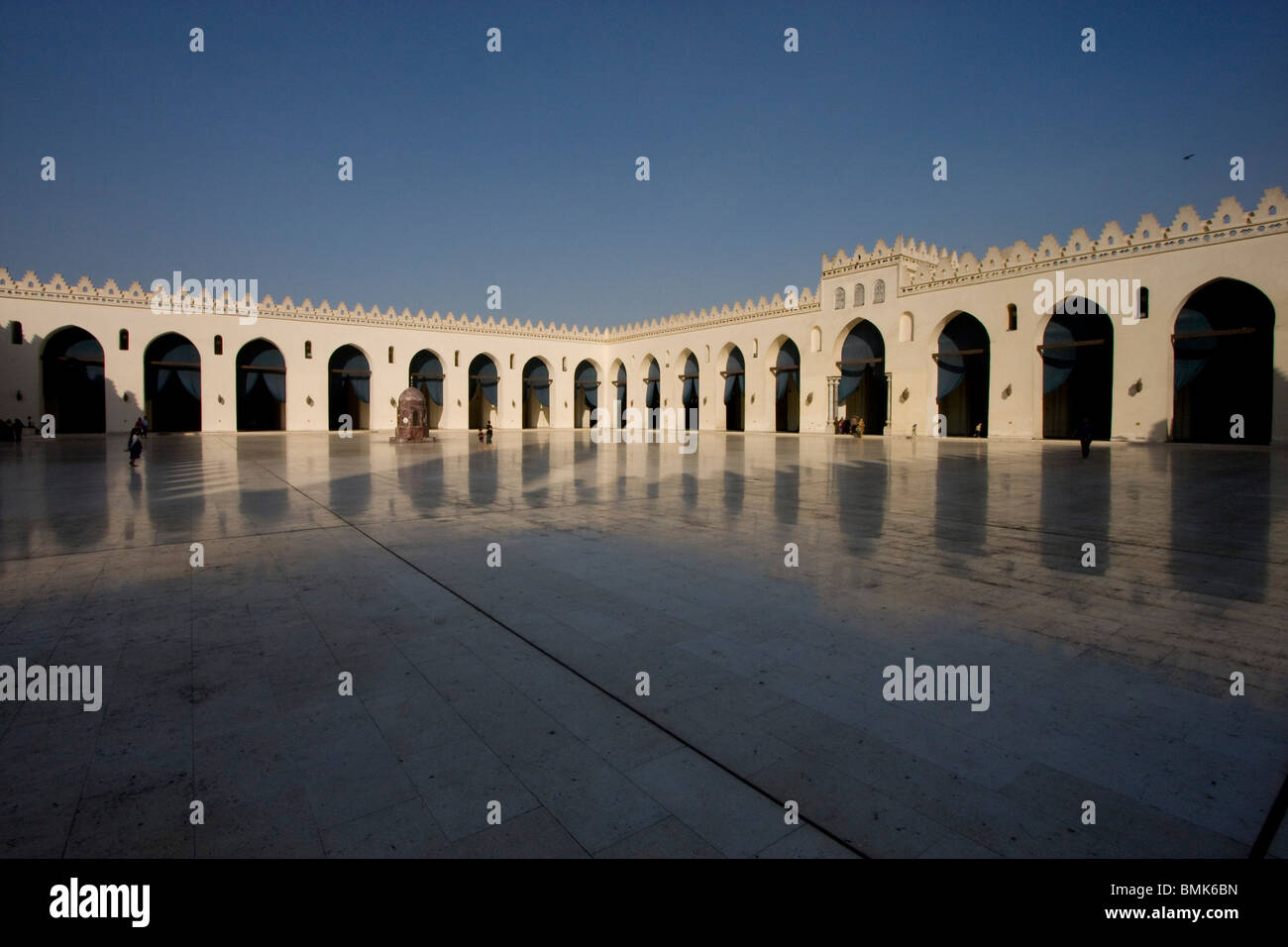 Arcade along the courtyard of Al-Hakim Mosque, Cairo, Al Qahirah, Egypt ...