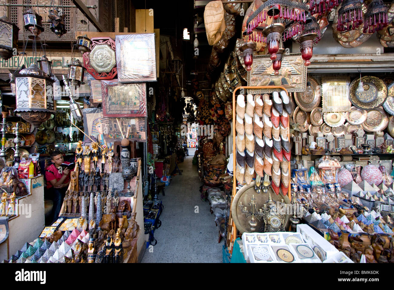 Crafts Souk at Khan al-Khalili Bazaar, Cairo, Al Qahirah, Egypt Stock ...