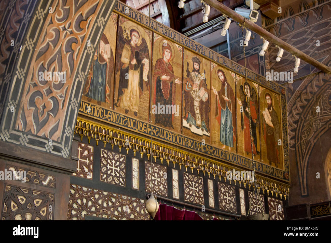 Central iconostasis of the Church of the Virgin Mary or Hanging Church ...