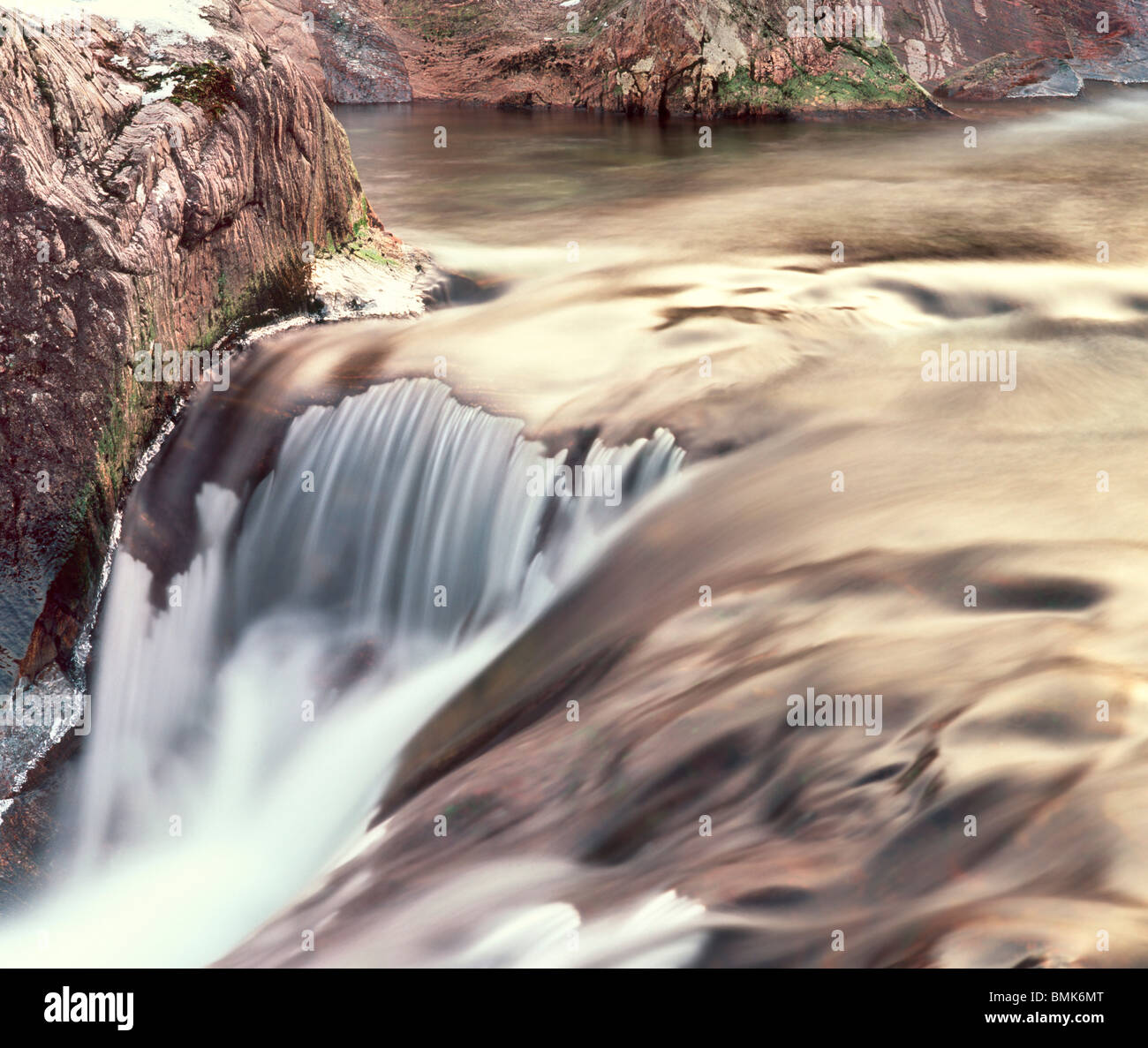 Long exposure of a waterfall in Kintail River Stock Photo - Alamy
