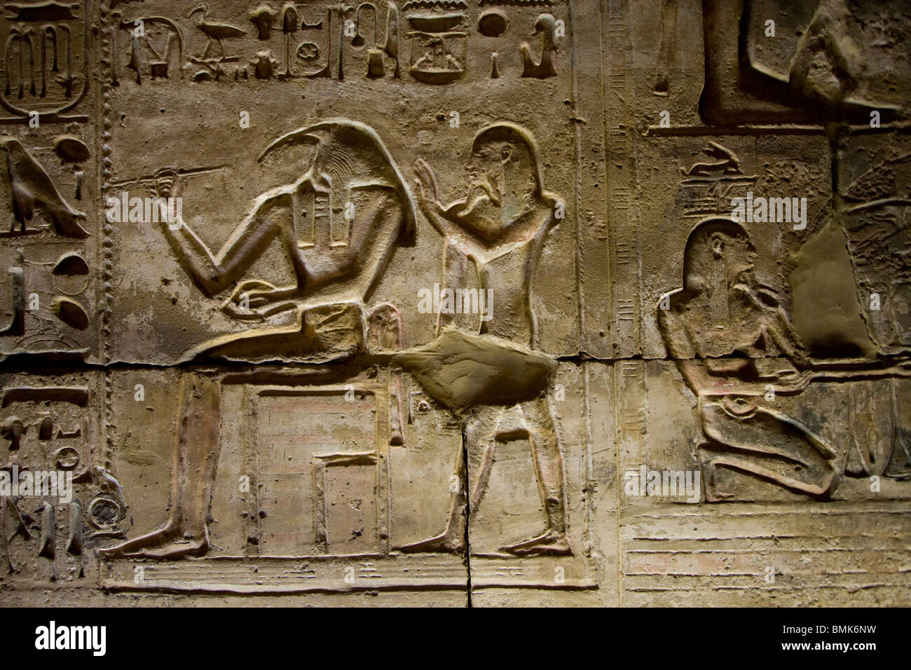 Bas-relief in the Temple of Seti I, Abydos, Sohag, Egypt Stock Photo ...