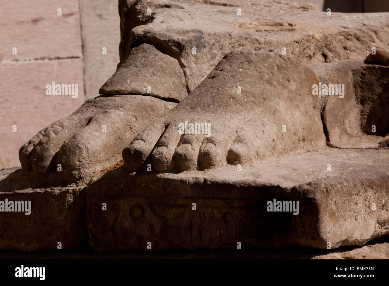 Feet of the gigantic seated colossus of Ramses II, once approximately ...