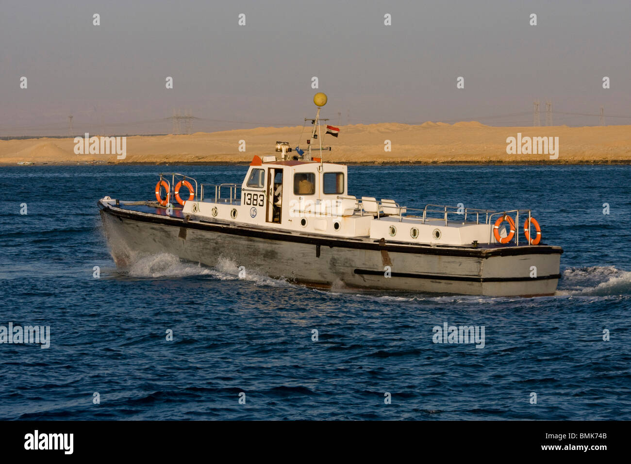 Pilot boat in the Suez Canal, Suez, South Sinai, Egypt Stock Photo - Alamy