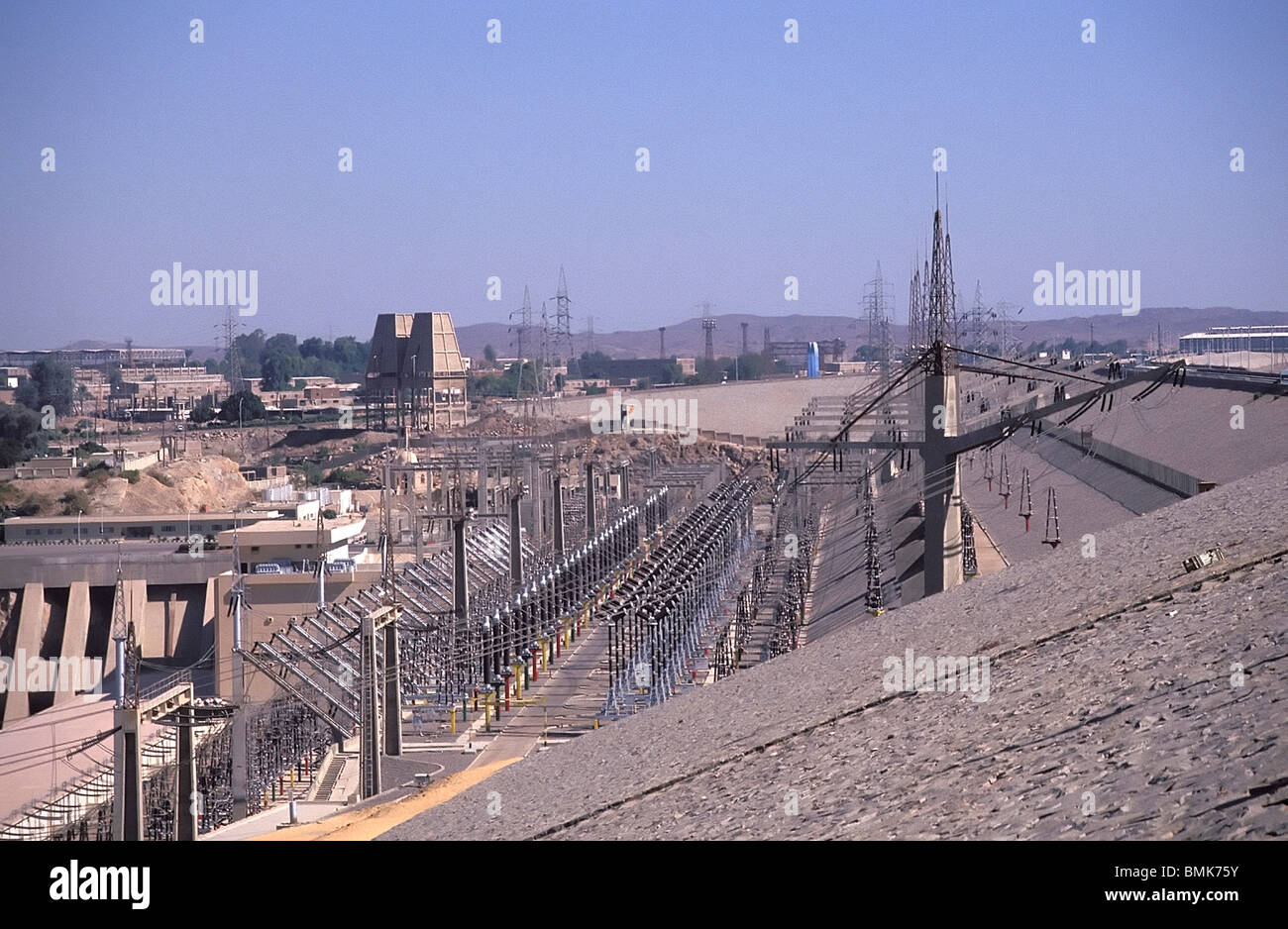 Hydroelectric power station of Aswan High Dam, Aswan, Egypt Stock Photo ...