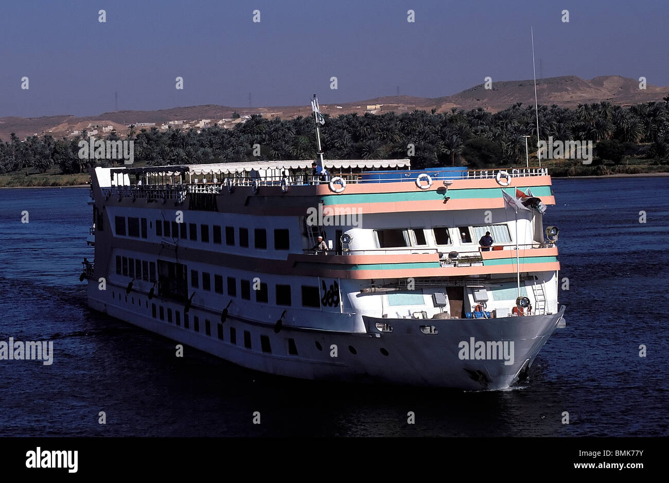 Cruise boat on the Nile River between Aswan and Edfu, Aswan, Egypt ...