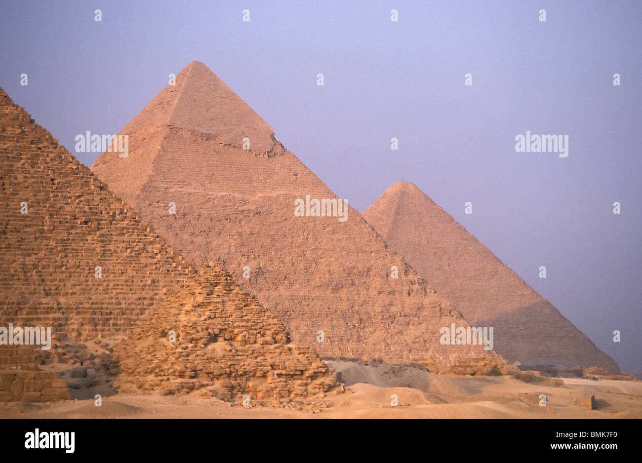 Pyramid of Khafre (Chephren) and Great Pyramid of Khufu (Cheops), Giza ...