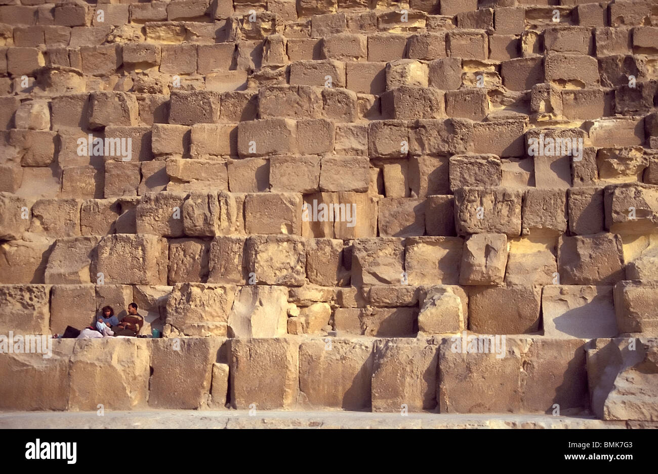 White limestone blocks of the Great Pyramid of Khufu (Cheops), Giza, Al ...