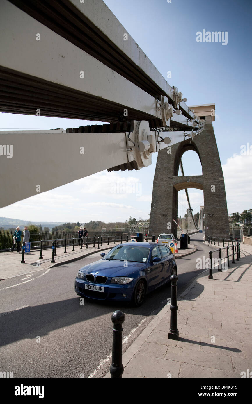 Close-up of the wrought iron chains of the Clifton Suspension bridge ...