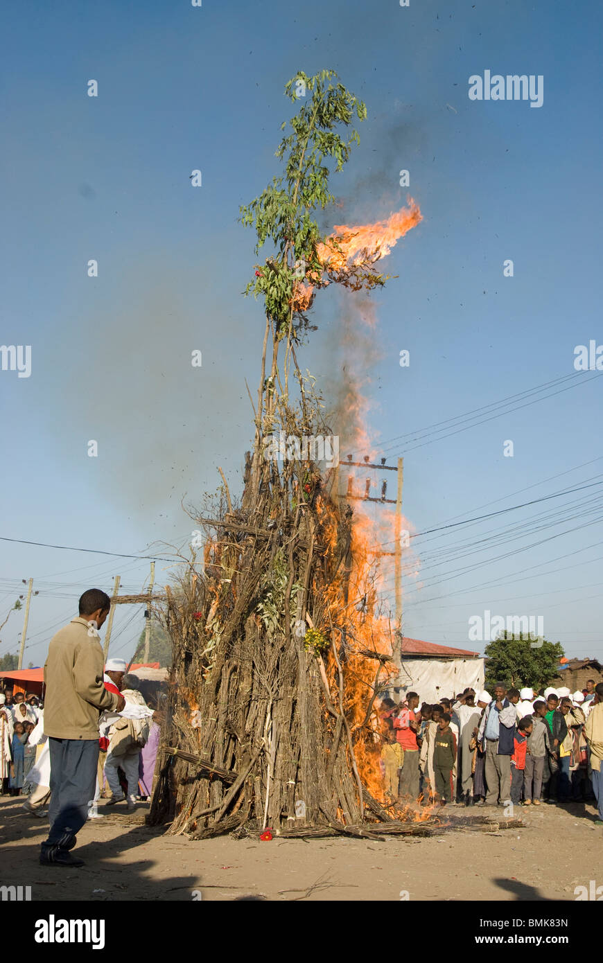 Ethiopia: Lalibela, Blue Nile River Basin, Meskal ceremony of burning ...