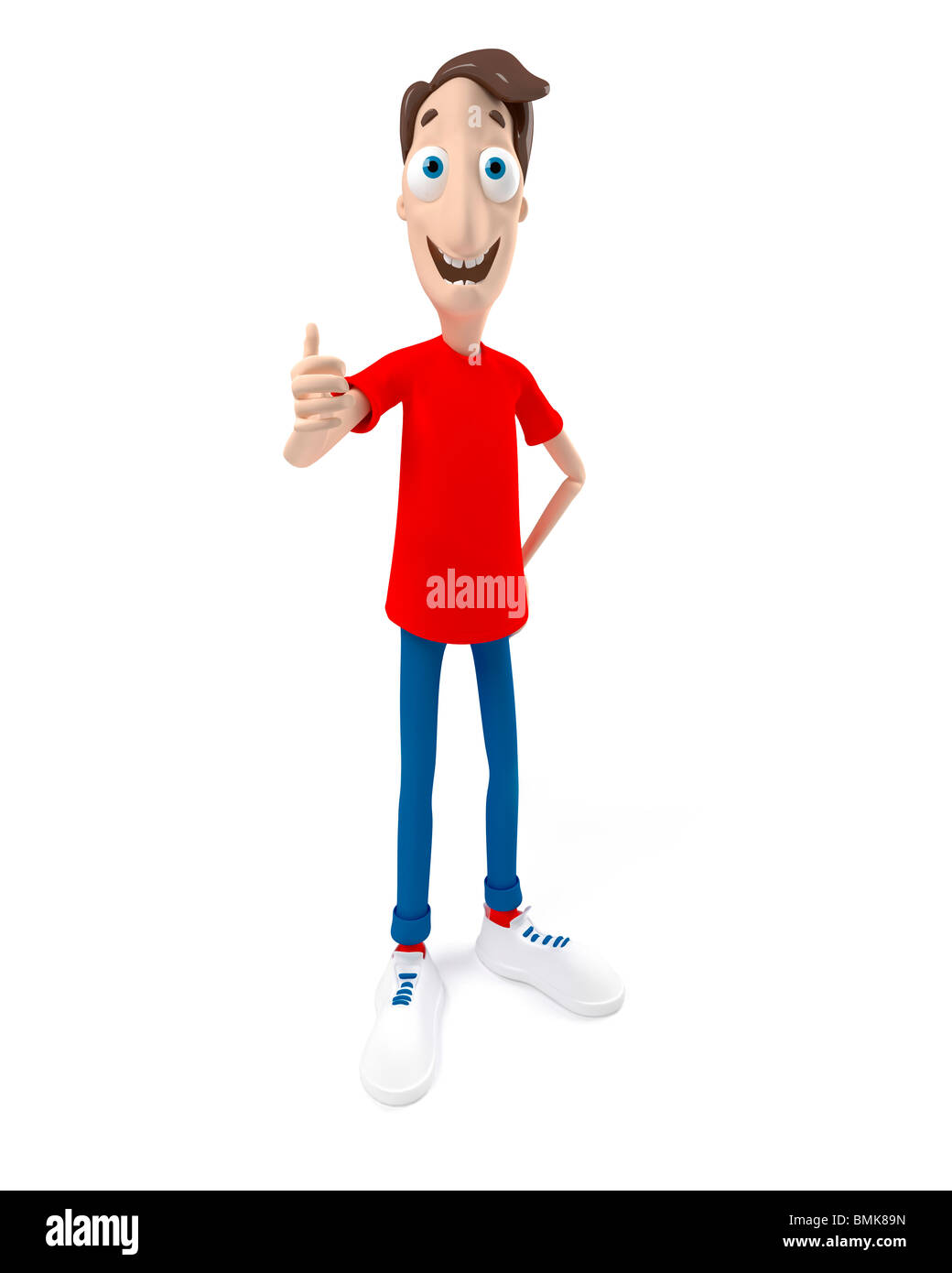 Smiling cartoon style man with positive attitude Stock Photo - Alamy