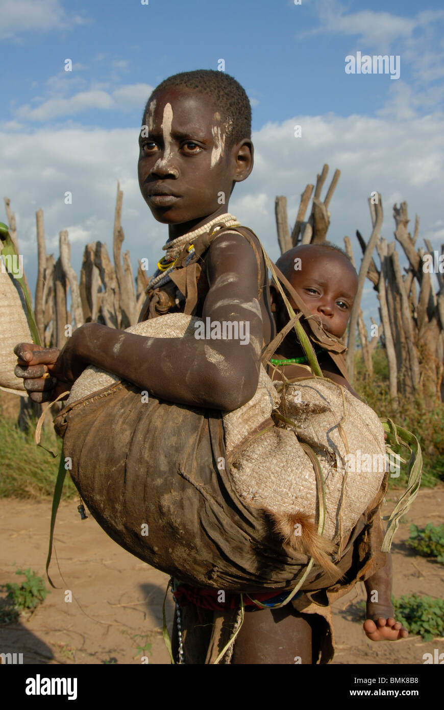 Ethiopia: Lower Omo River Basin, Kotrouru, a Kwego village Stock Photo ...