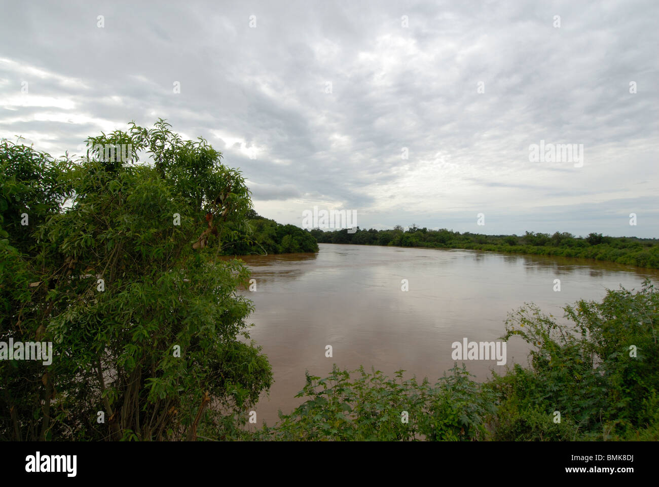 Ethiopia: Lower Omo River Basin, morning fog clearling over the Omo ...