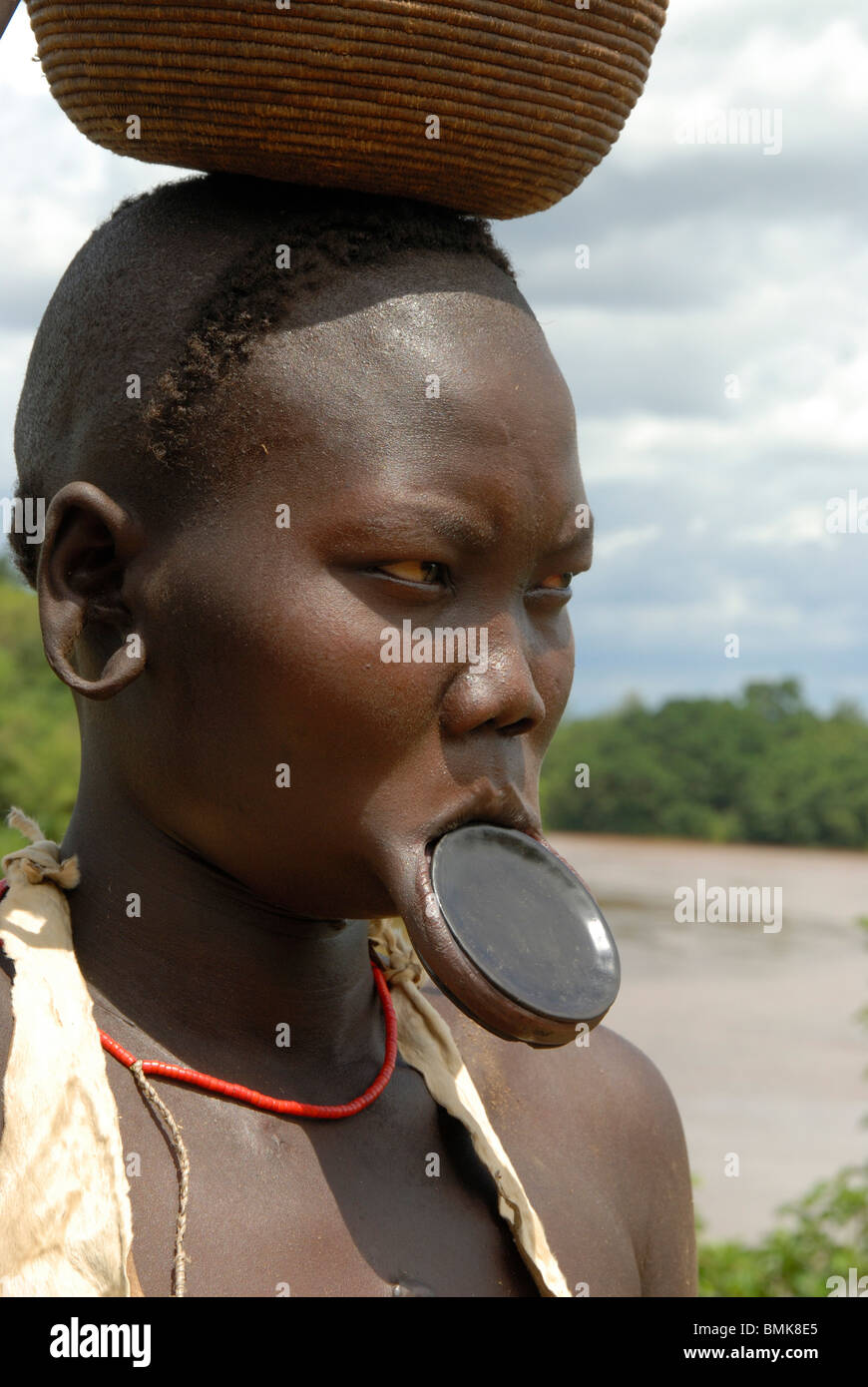 African Lip Plate Piercing