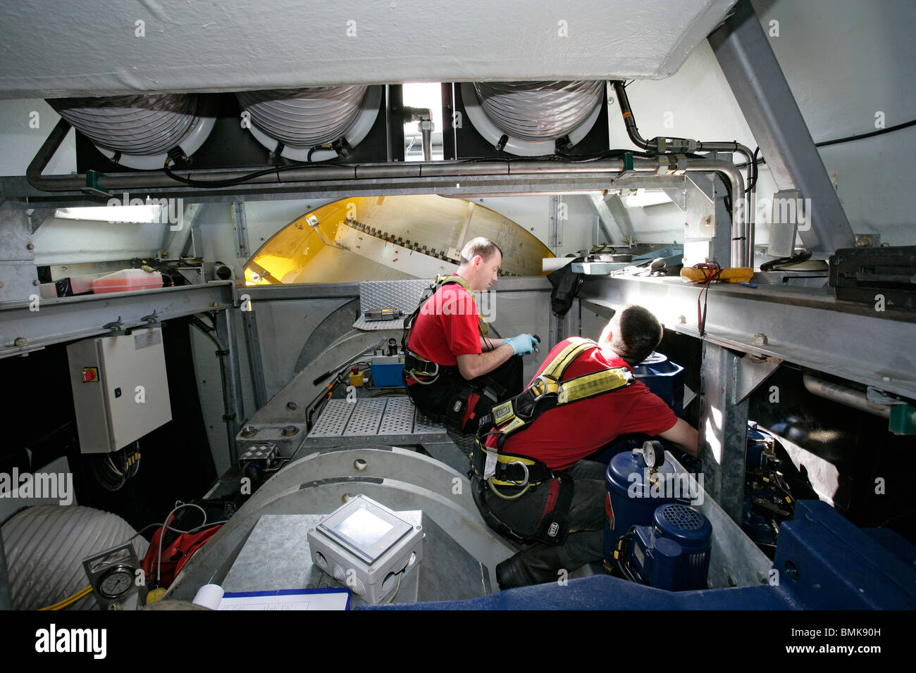 Maintenance of a windmill Stock Photo - Alamy