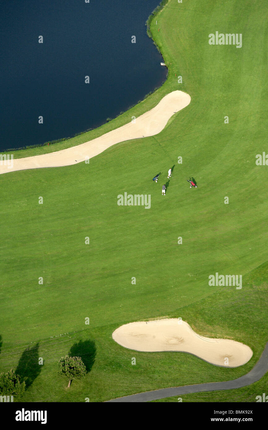 Aerial view over a golf course Stock Photo - Alamy