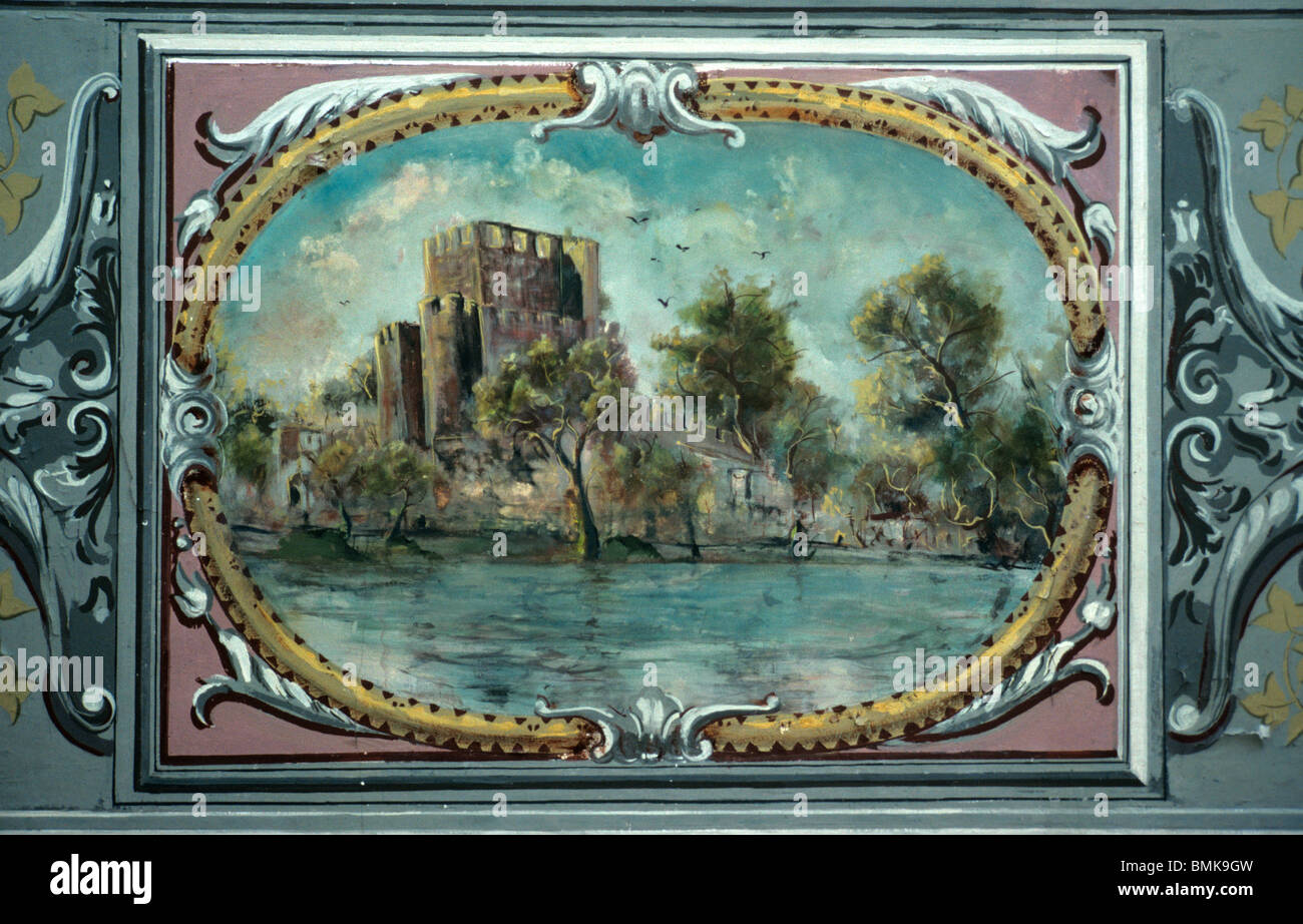 Painted Ceiling Showing Remelihisari, aka Rumeli Castle in Sait Halim ...
