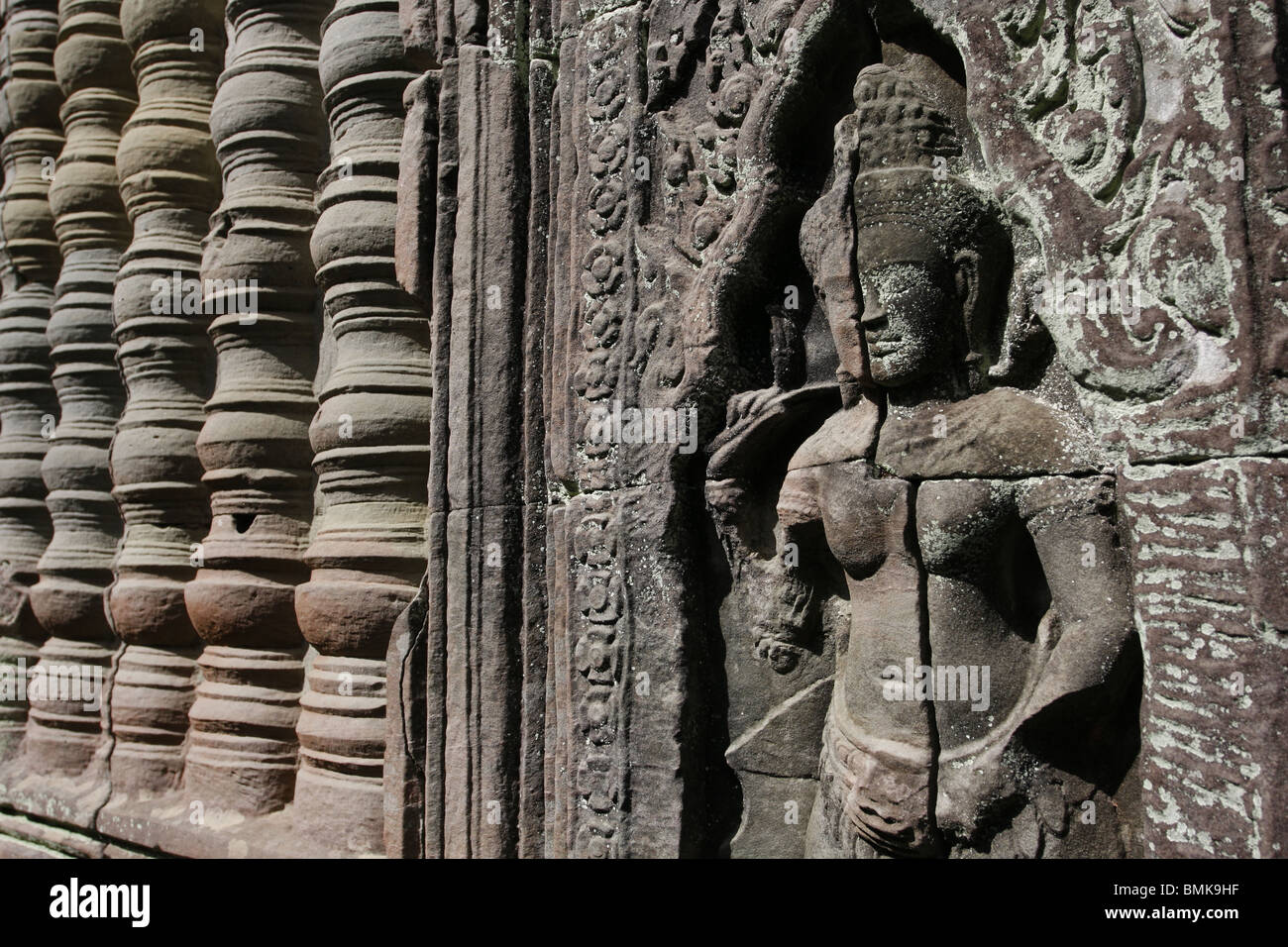 Apsara in a temple wall at Preah Khan, Angkor Archaeological Park ...