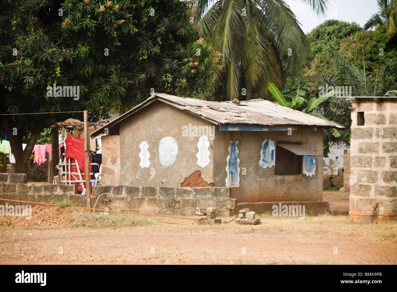 Africa, West Africa, Ghana, Coastal Road. Roadside bar with faded ...