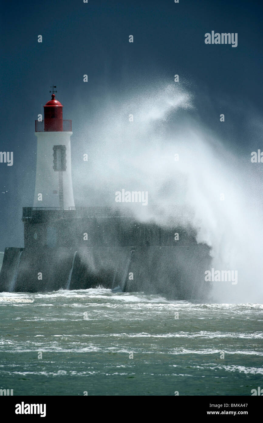 Storm over the lighthouse Stock Photo - Alamy