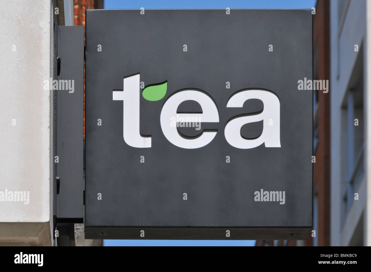 Tea shop sign London England UK Stock Photo - Alamy