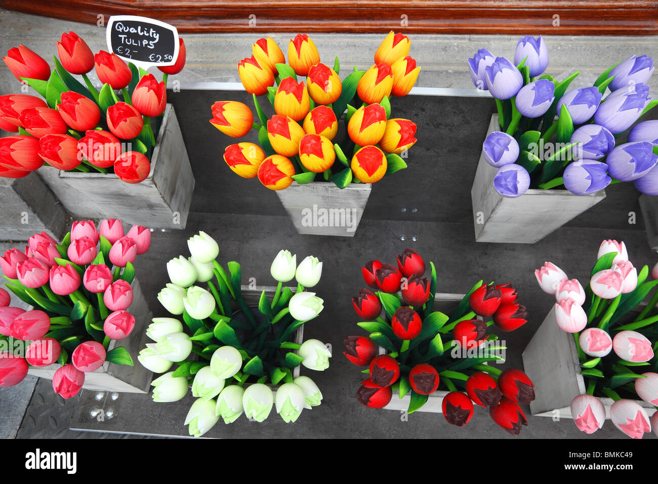 Wooden tulips on sale in Delft, Holland Stock Photo - Alamy