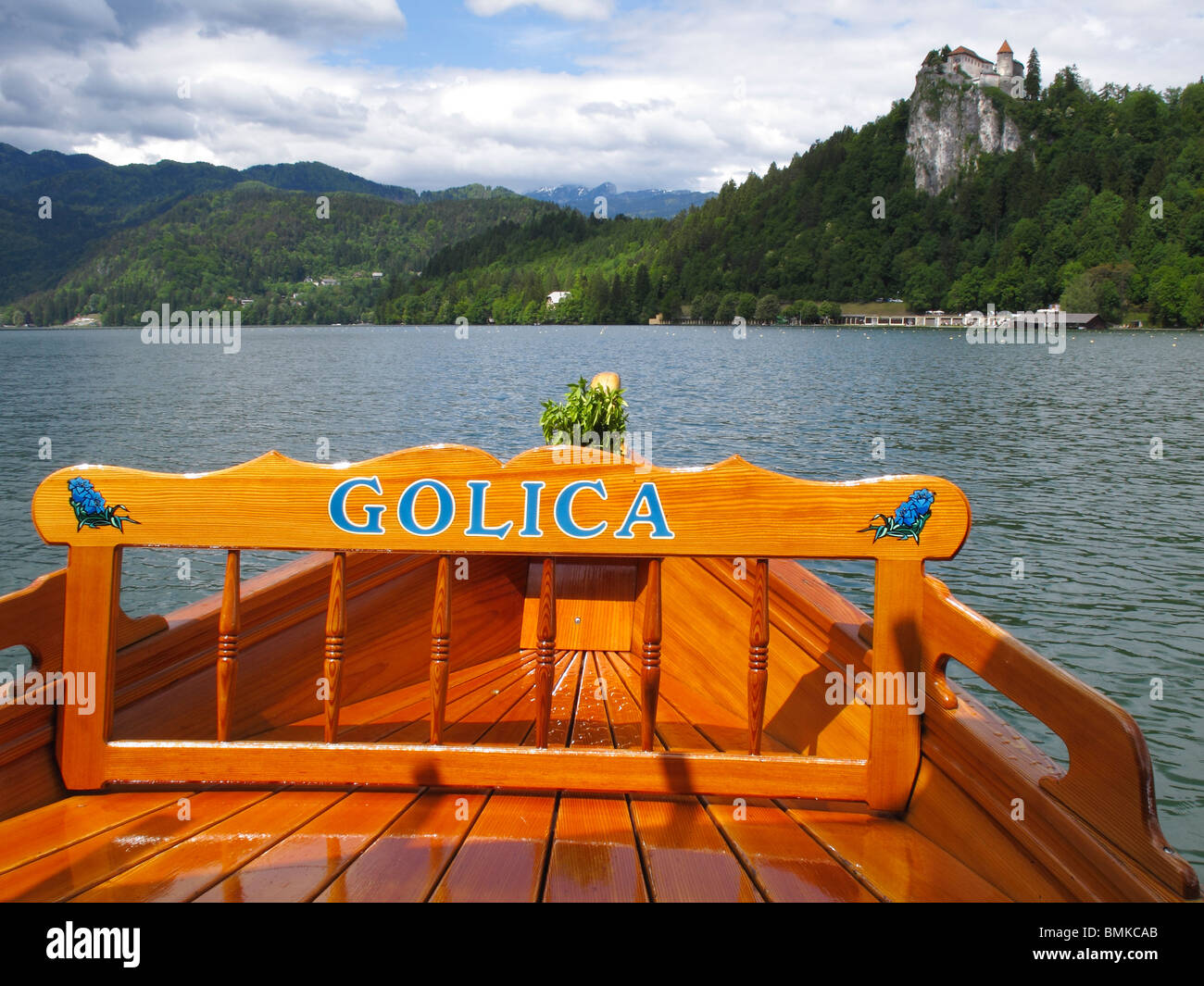 Traditional wooden pletna boat hi-res stock photography and images - Alamy